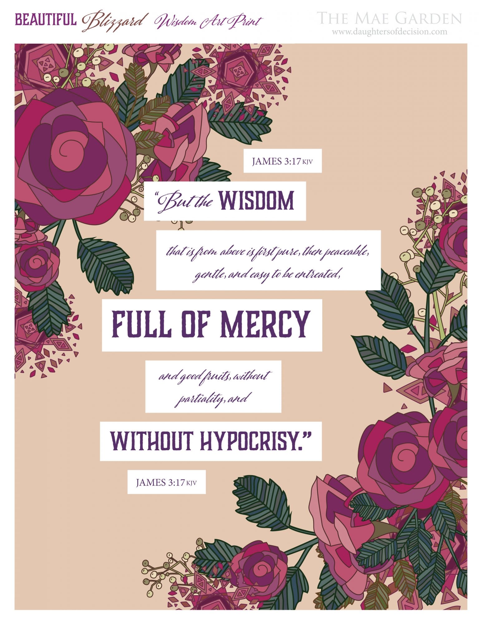 Beautiful Blizzard Scripture Art Print - Daughters of Decision