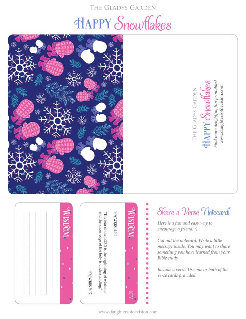 Happy Snowflakes Notecard - Daughters of Decision